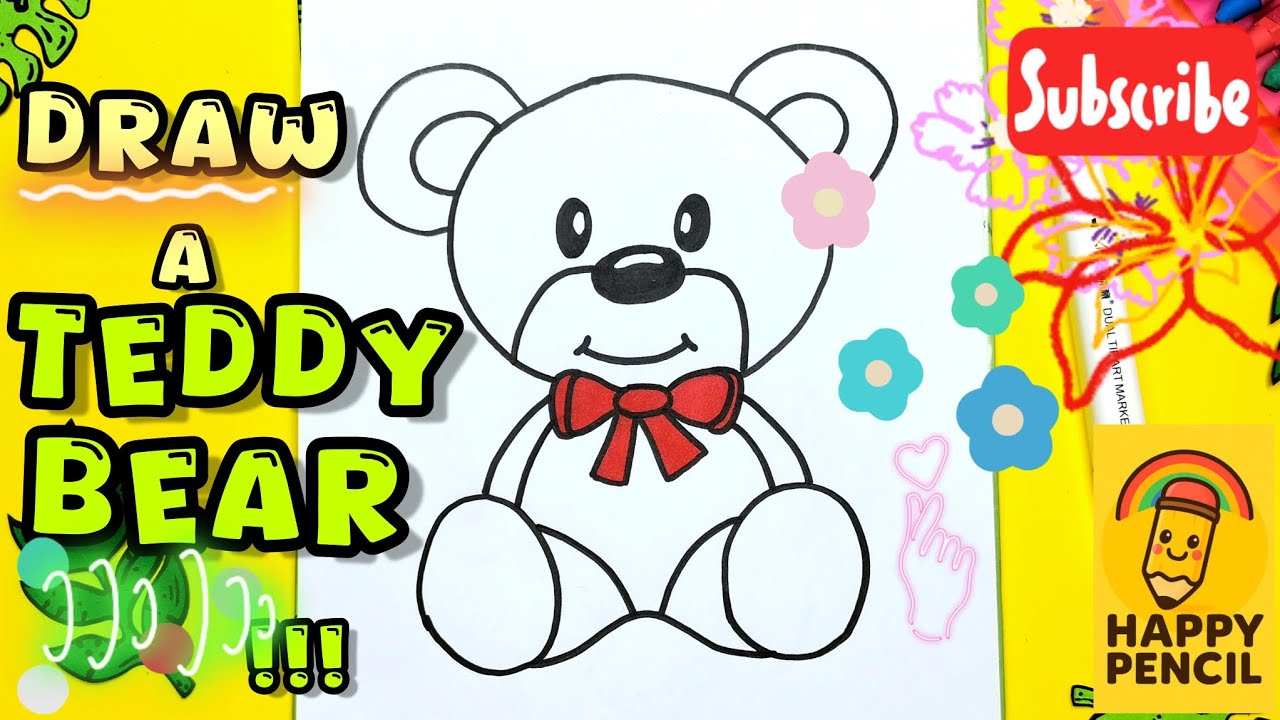 How to Draw a Cute Teddy Bear Step by Step | Easy Drawing for Kids ...