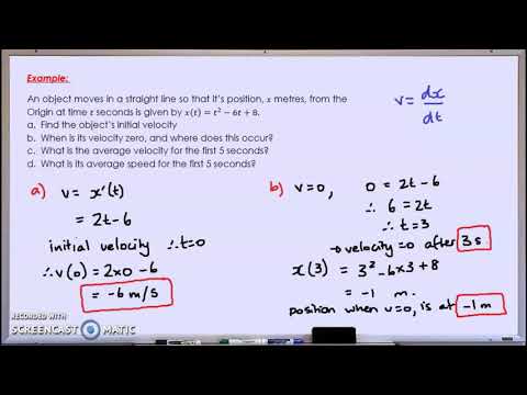VCE Specialist Maths Kinematics - 1b - position, velocity, average ...
