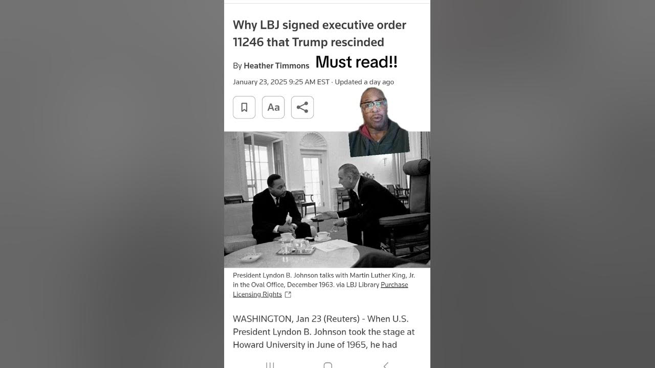 Why LBJ signed #eo11246 #LBJ #drmartinlutherkingjr #civilrights #blackhistory #ushistory - YouTube