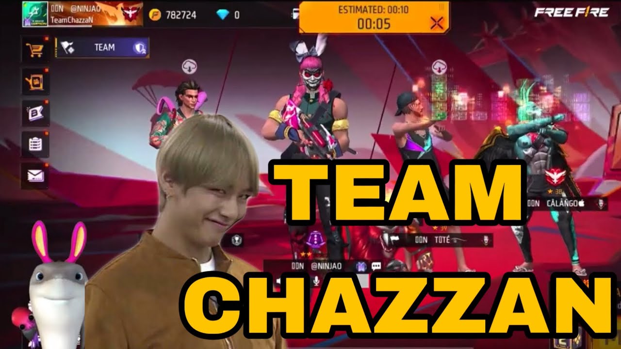 JOGANDO FREE FIRE COM A TEAM CHAZZAN CS RANK - YouTube