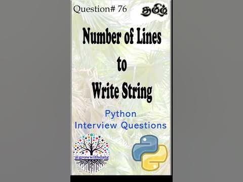 தமிழில் Number of Lines to Write String #pythoninterviewquestions #deinterview # ...
