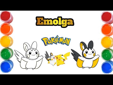 How to Draw Emolga | Pokemon | Easy Drawing Step by Step | Painting and ...