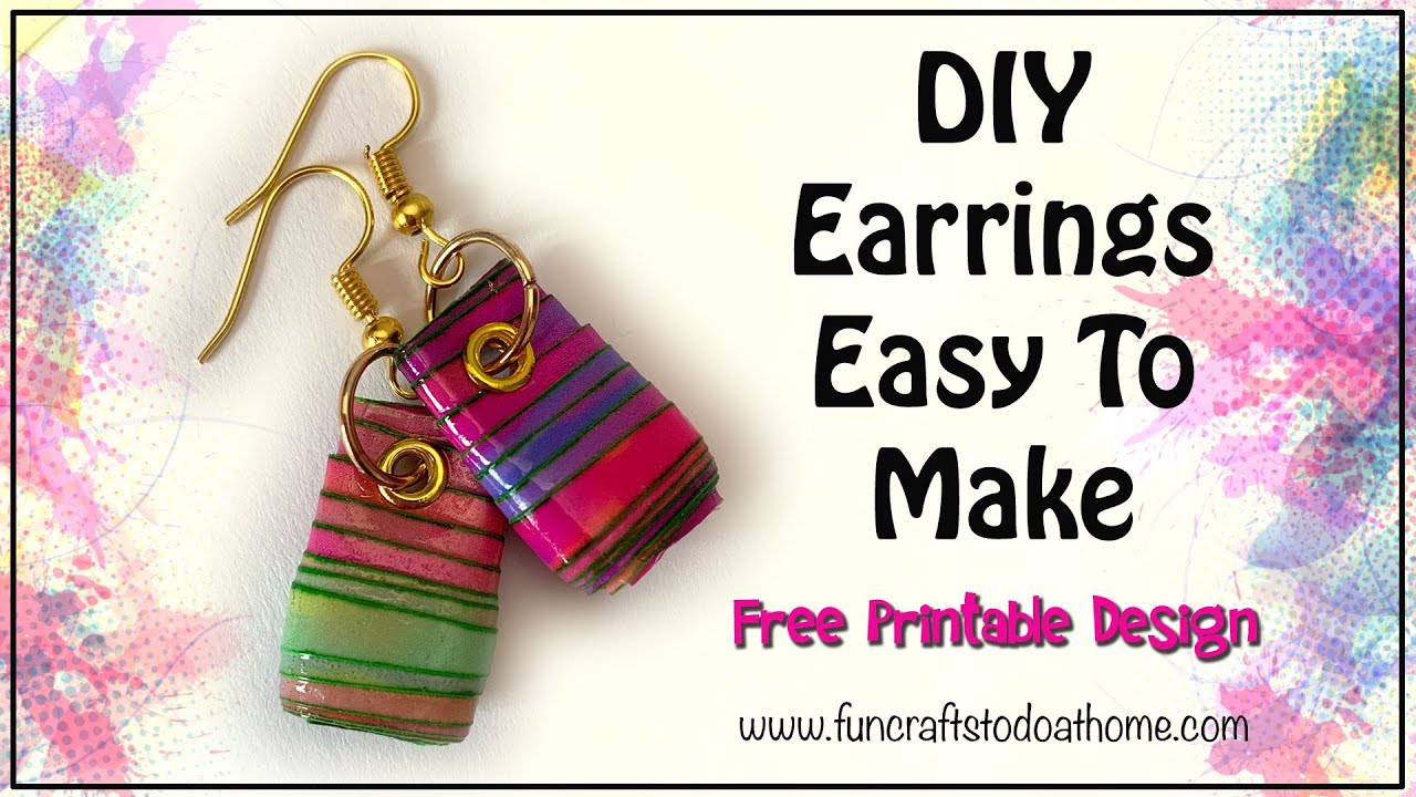 DIY Earrings - Very Easy To Make - And Free Printable For You - YouTube