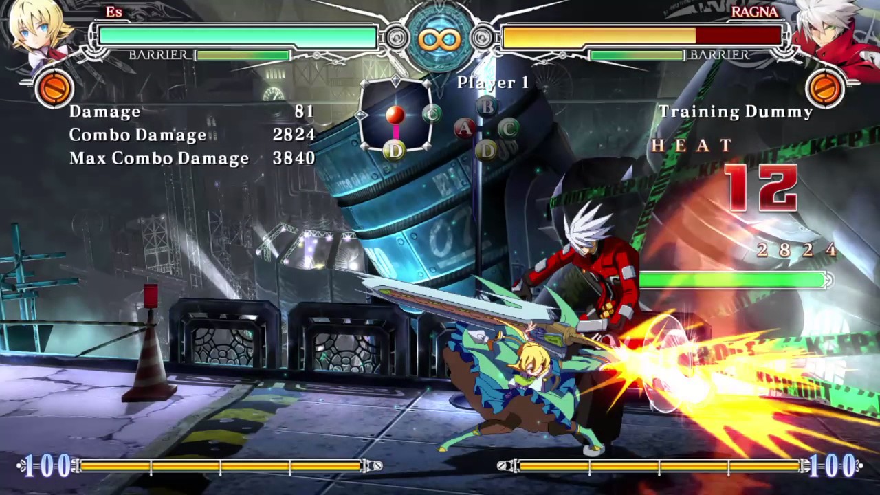 BlazBlue Central Fiction Es instant air dash JD ver 2 - YouTube