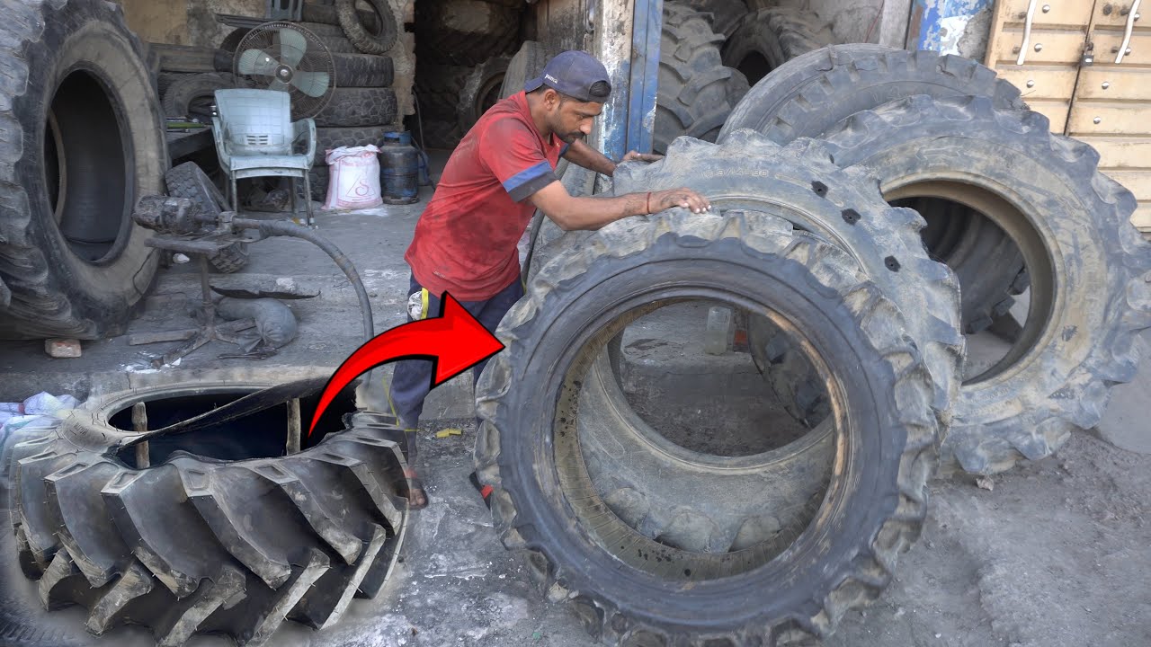 How To Repair a Completely Brusted Tractor Tyre for $15 and save the ...