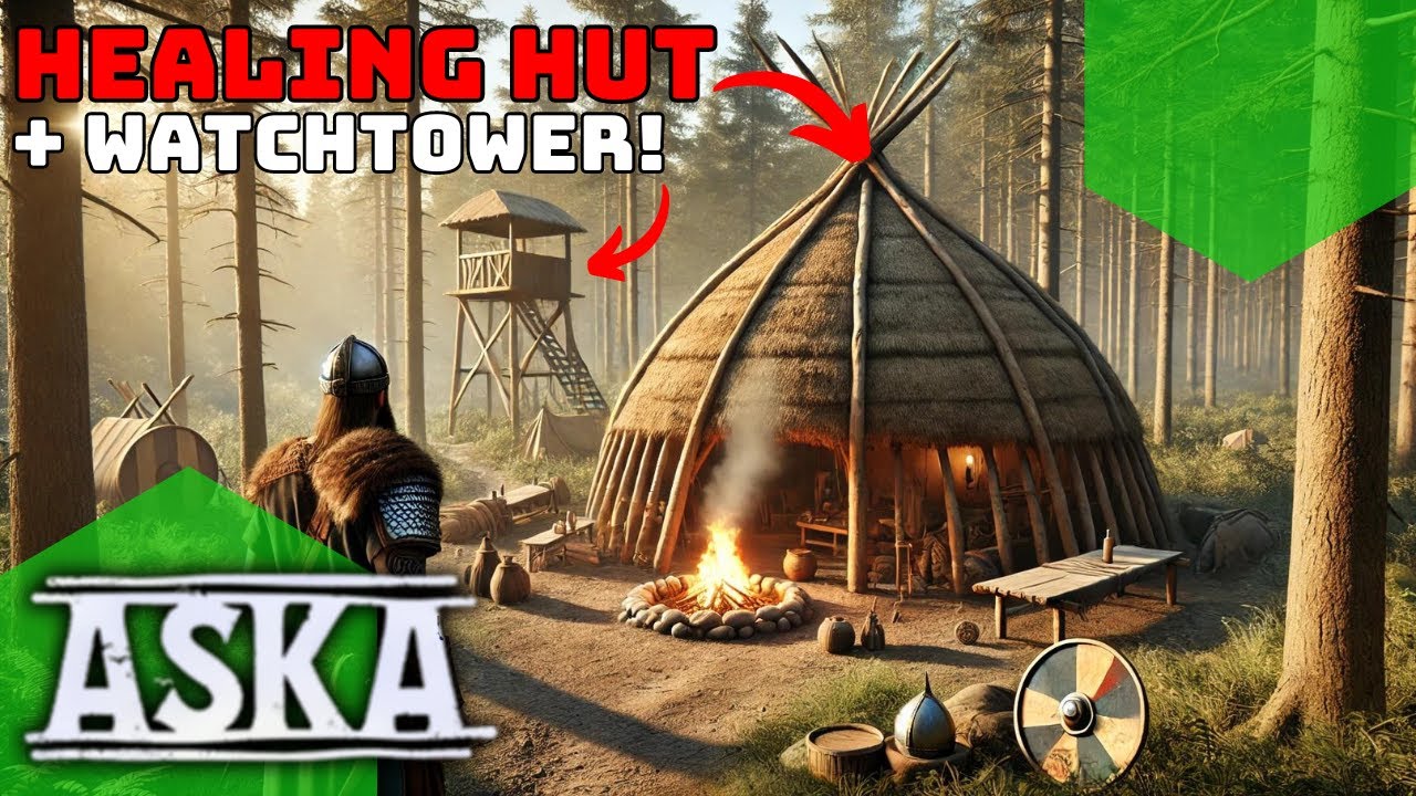 Aska Gameplay | Healing Hut + Watchtower! | Ep3 - YouTube