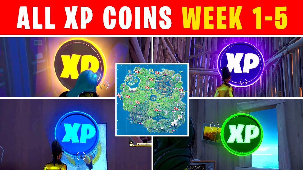 *NEW* XP COINS WEEK 5 (All Xp Coin Locations Week 1-5) - YouTube