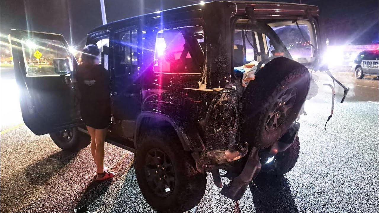JEEP ROLLS OVER IN INSANE HIGHWAY CRASH CAUGHT ON DASH CAM - YouTube