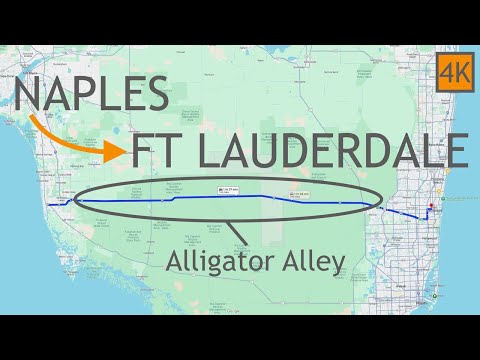 Naples to Ft Lauderdale Florida Drive 4K - Driving Alligator Alley
