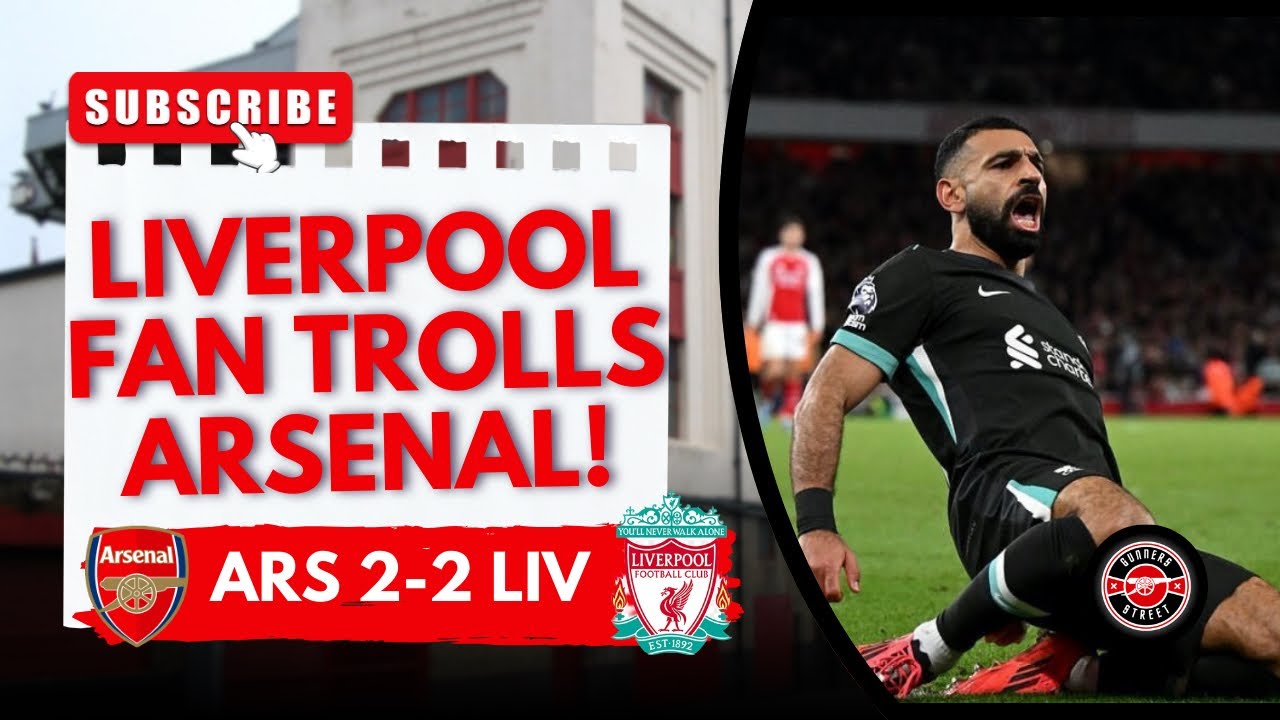 Liverpool Fan CRASHES Arsenal Fan Cam! Arsenal 2-2 Liverpool Match ...