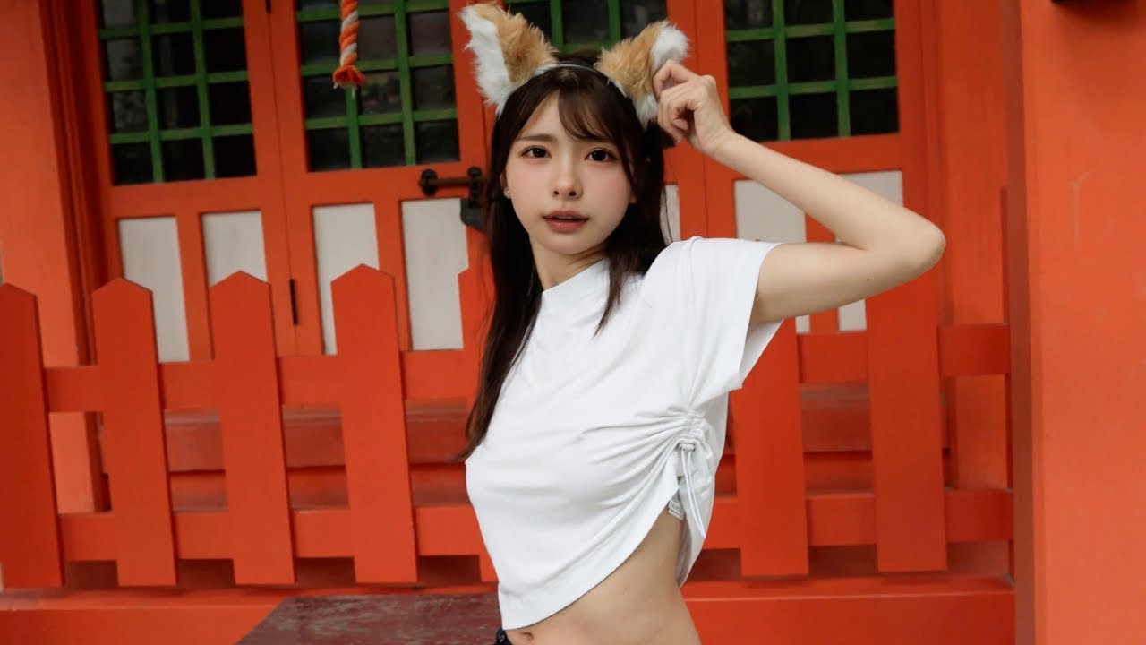 【Braless Stroll】 I was going to the shrine, but it started raining, and ...