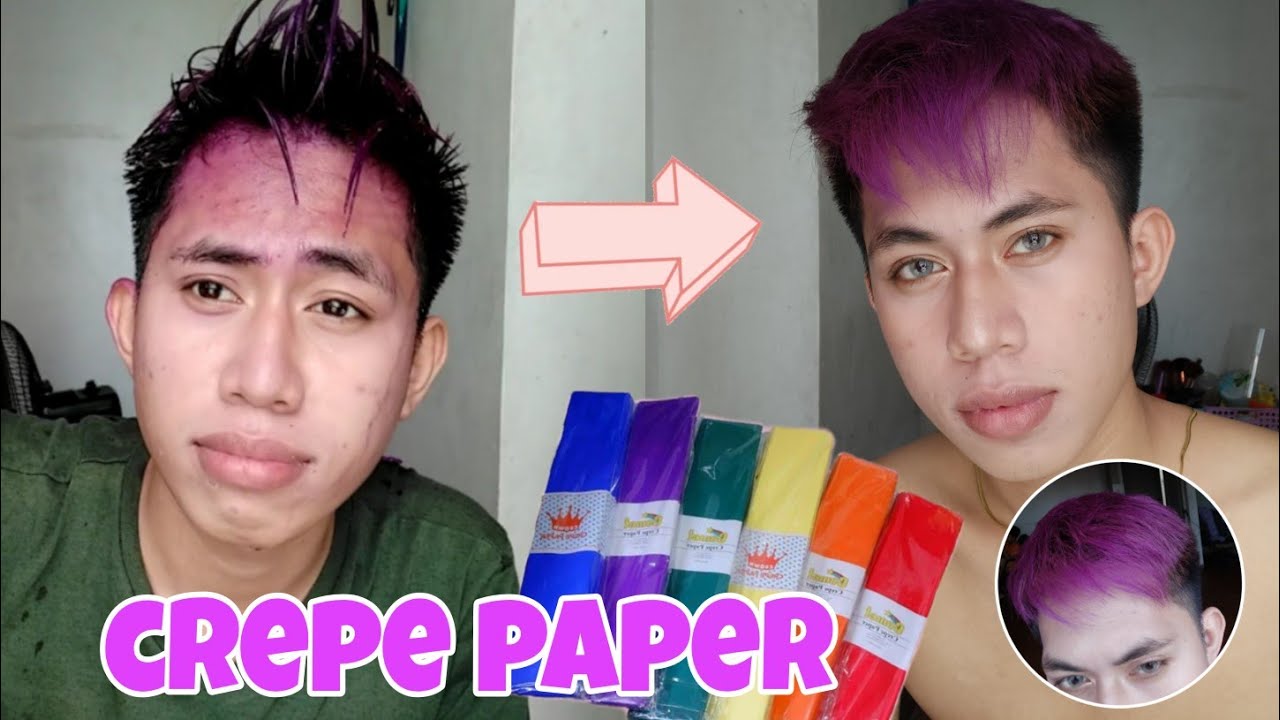 DIY HAIR COLOR USING CREPE PAPER | HAIR COLOR FOR ONLY 8PESOS # ...