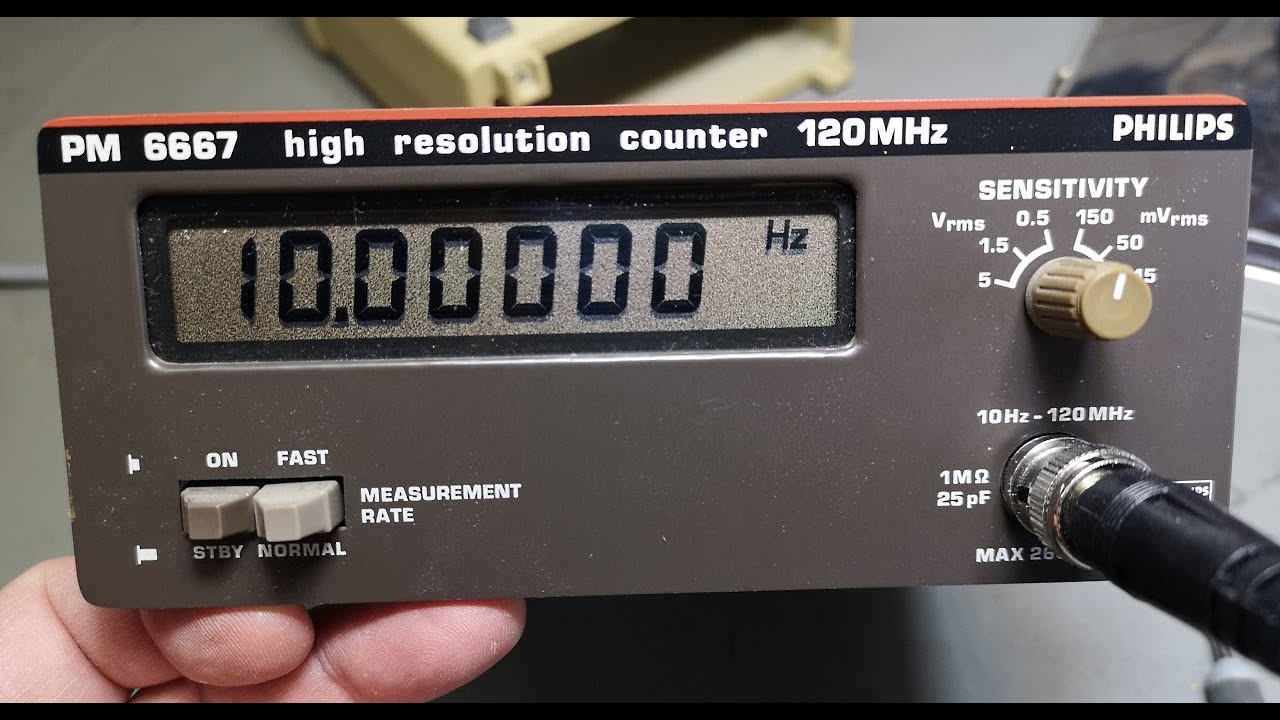 Philips PM6667 High Resolution Counter 10Hz 120MHz 1981 test teardown ...