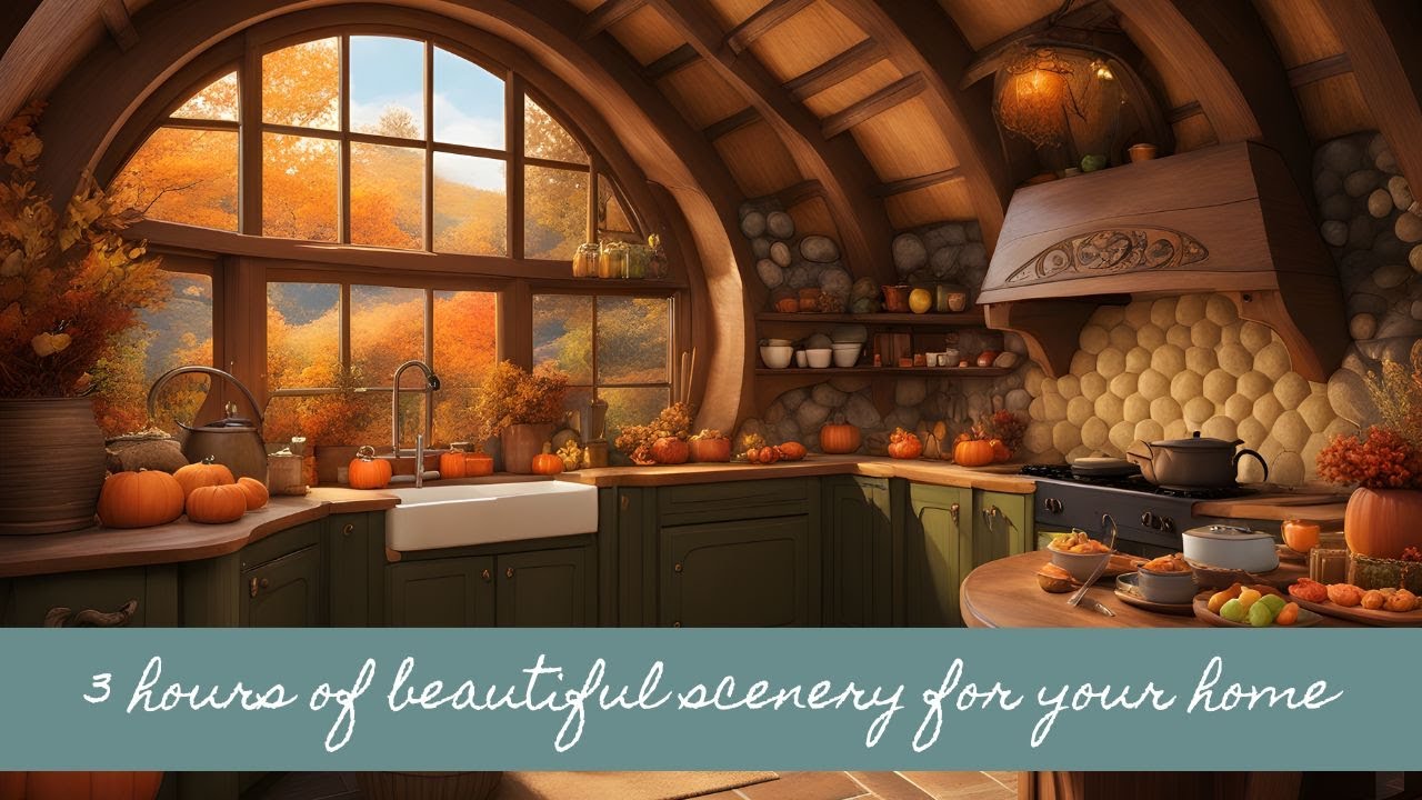 Hobbit Home Kitchen ASMR • Work, study, relax • Over 3 hours • Calming ...