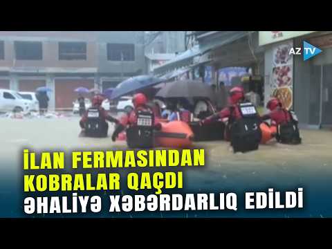 Güclü leysan daşqınlara səbəb oldu: ilan fermasından kobralar qaçdı - Çində əhaliyə XƏBƏRDARLIQ