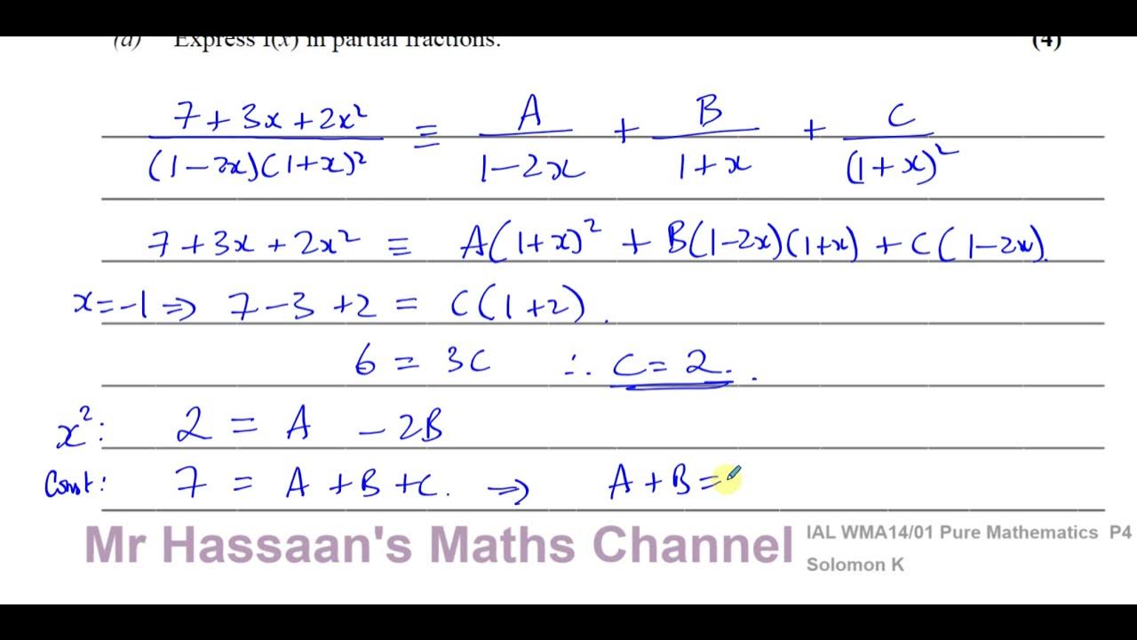 [5] A2 (IAL) Pure Mathematics (P4) Solomon K Q3 Partial Fractions ...