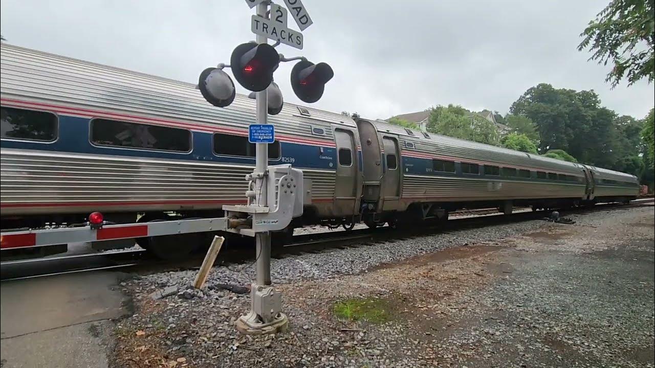 A Horse-Drawn Wagon Crosses Tracks Just Before Approaching Train! ...A Tanker Train Leaves the ...
