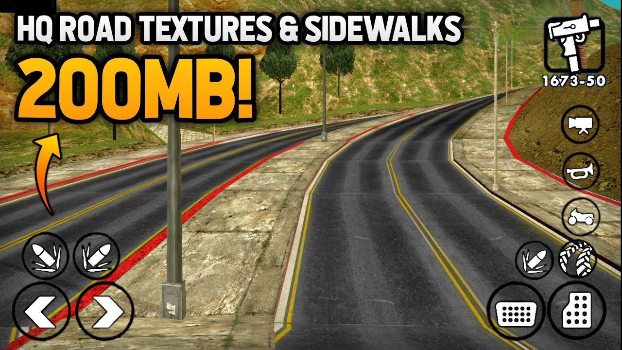 [200MB] HQ Road Textures & Sidewalks Mod For GTA San Andreas Android ...