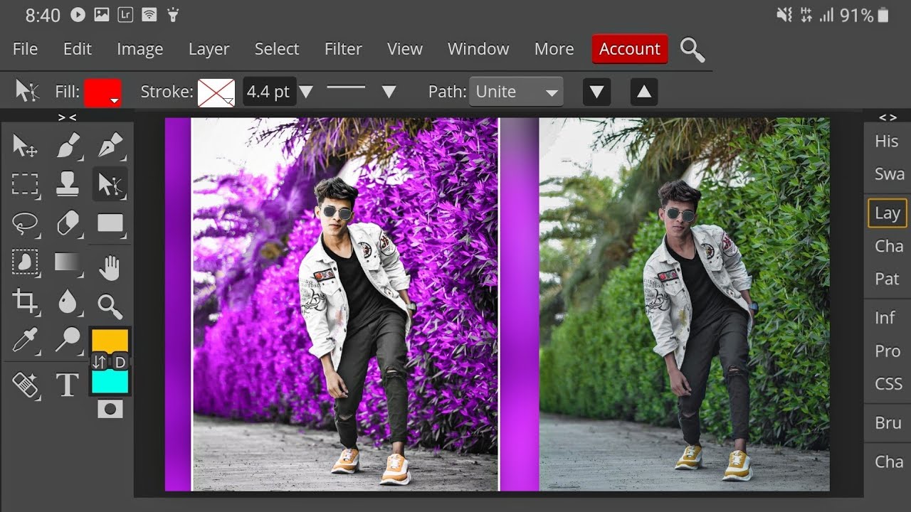 Photopea Editing Mobile📱 Atharv Raut Purple Tone Photo Editing By ...