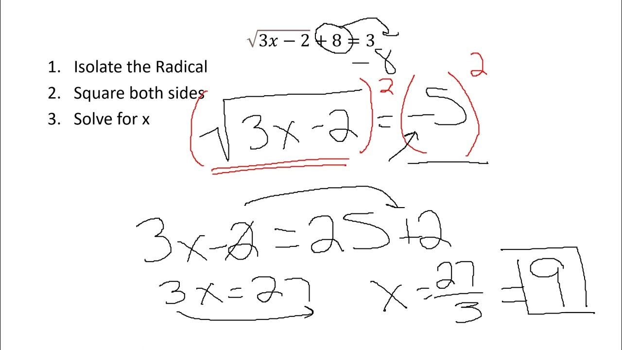 alg equations radicals - YouTube