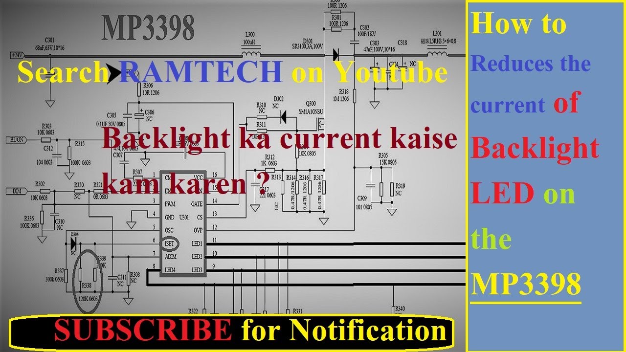 How to Reduces the current of LED Backlight on the MP3398 - YouTube