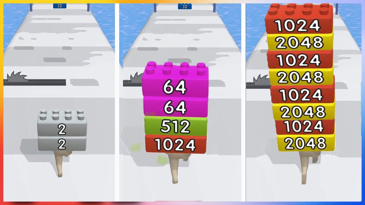 2048 Brick Runner - Gameplay Walkthrough - Levels 1-20 - YouTube