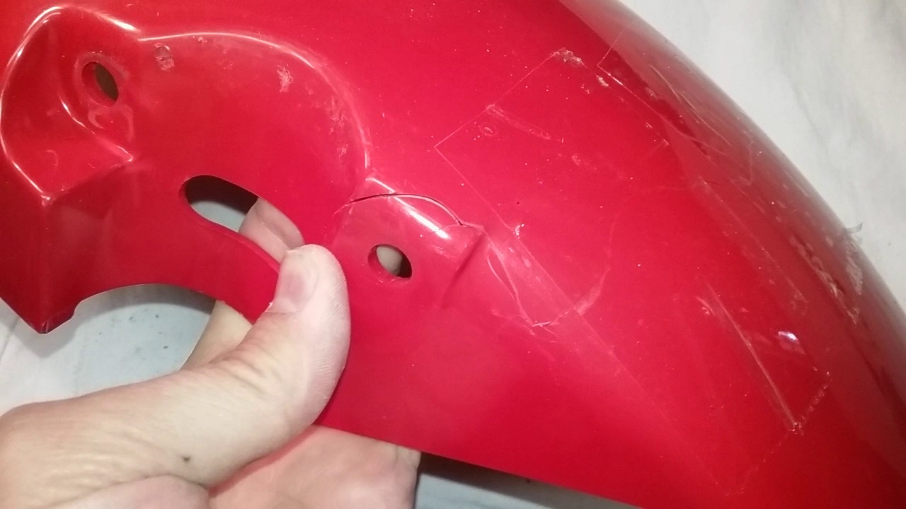 How to repair Honda NSR250 motorcycle cracked fender - YouTube