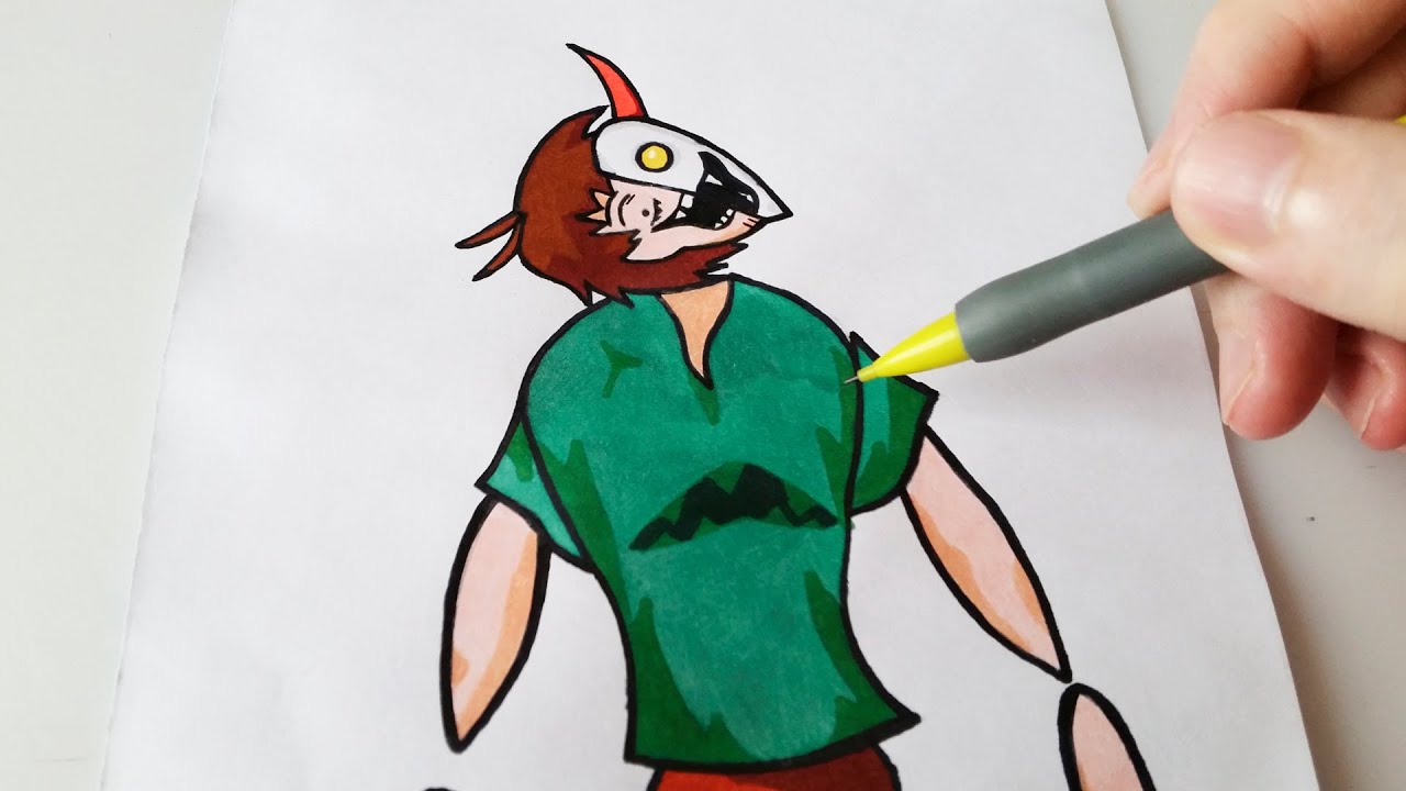 Draw Zephyrus Shaggy Friday Night Funkin mod - YouTube