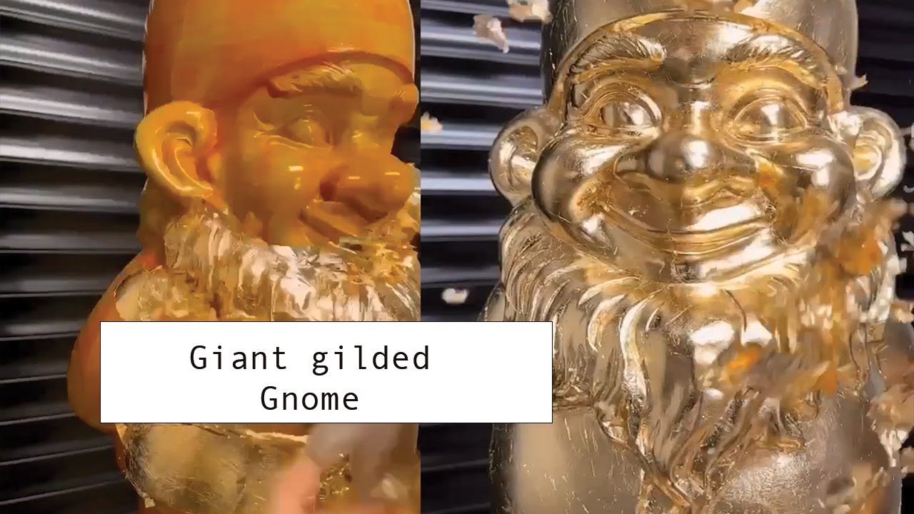 Giant gilded gnome - YouTube