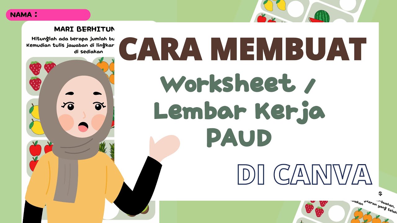 CARA MEMBUAT WORKSHEET / LEMBAR KERJA UNTUK USIA PRASEKOLAH | TUTORIAL ...