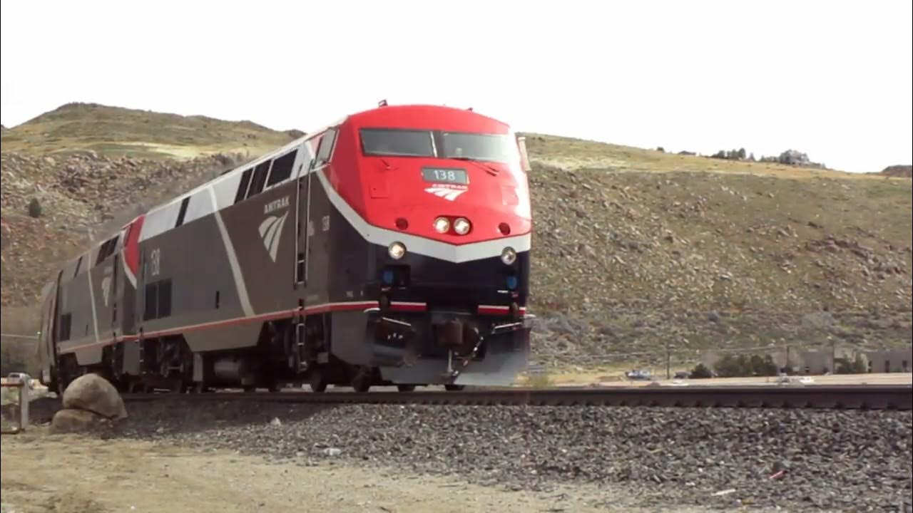 Amtrak Westbound California Zephyr w/ Doubleheaded Phase VII P42s, Mogul, NV, 4/14/24 - YouTube