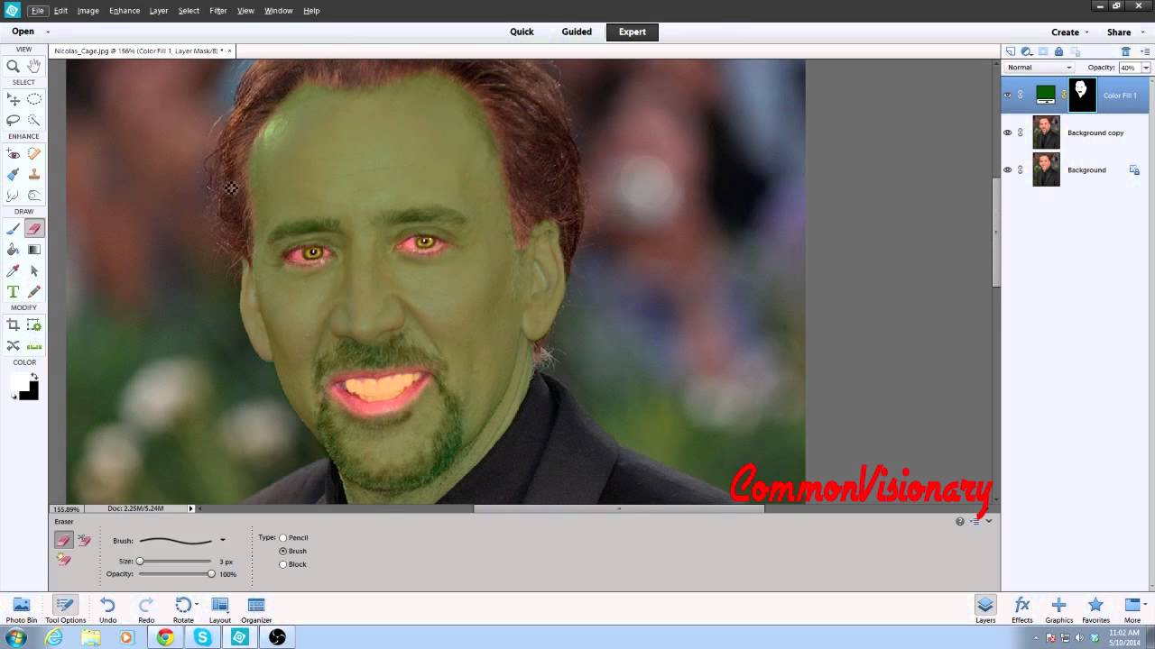 Nicolas Cage made Zombie! -Time Lapse by CommonVisionary - YouTube