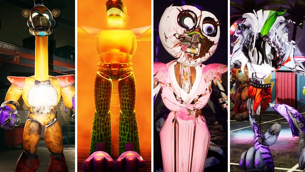 FNAF Security Breach - All Cursed Animatronics - YouTube