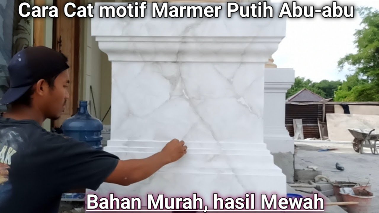 Cat Motif Marmer Putih, Kombinasi Warna Abu-abu.Tutorial untuk Pemula ...