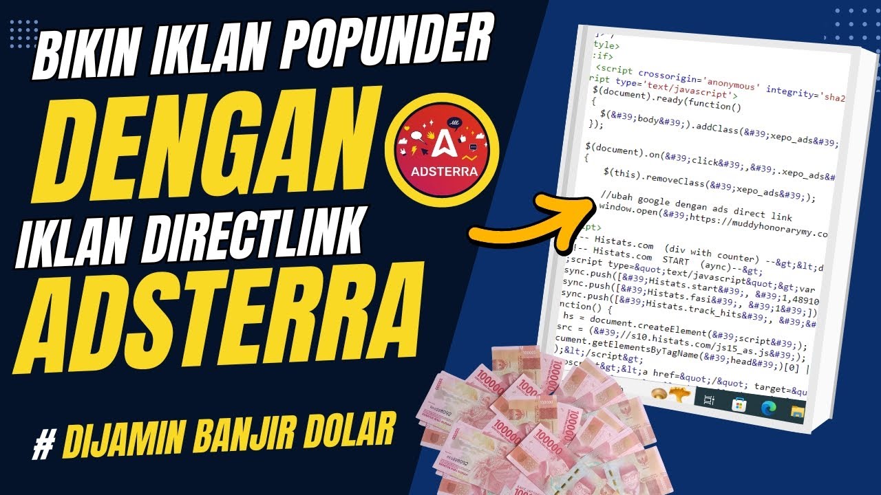 Cara rubah iklan popunder adsterra menjadi directlink || panduan cara ...