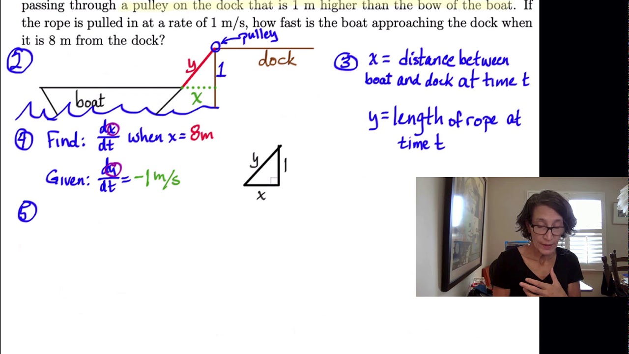 Related Rates: Pulling a Boat Into a Dock - YouTube