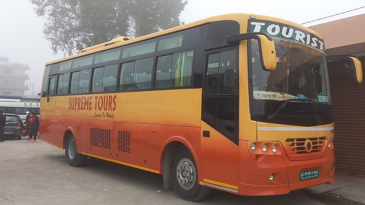 SUPREME TOURS A/C BUS Boudha kathmandu pokhara and vice-versa - YouTube