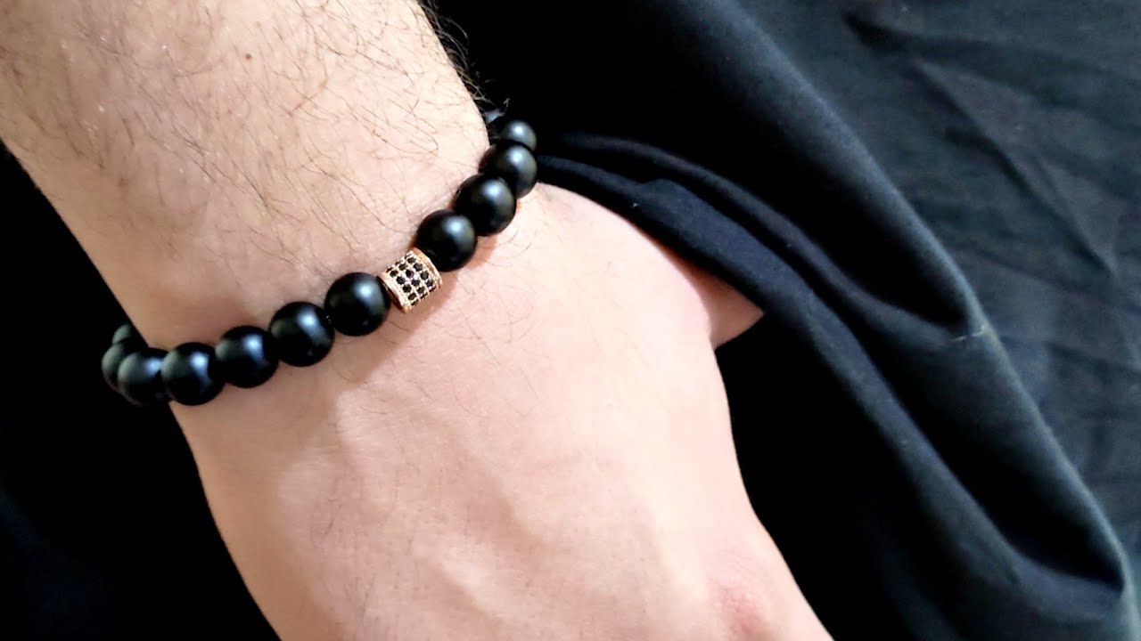 Diy easiest men's bracelet - beaded jewelry making - YouTube
