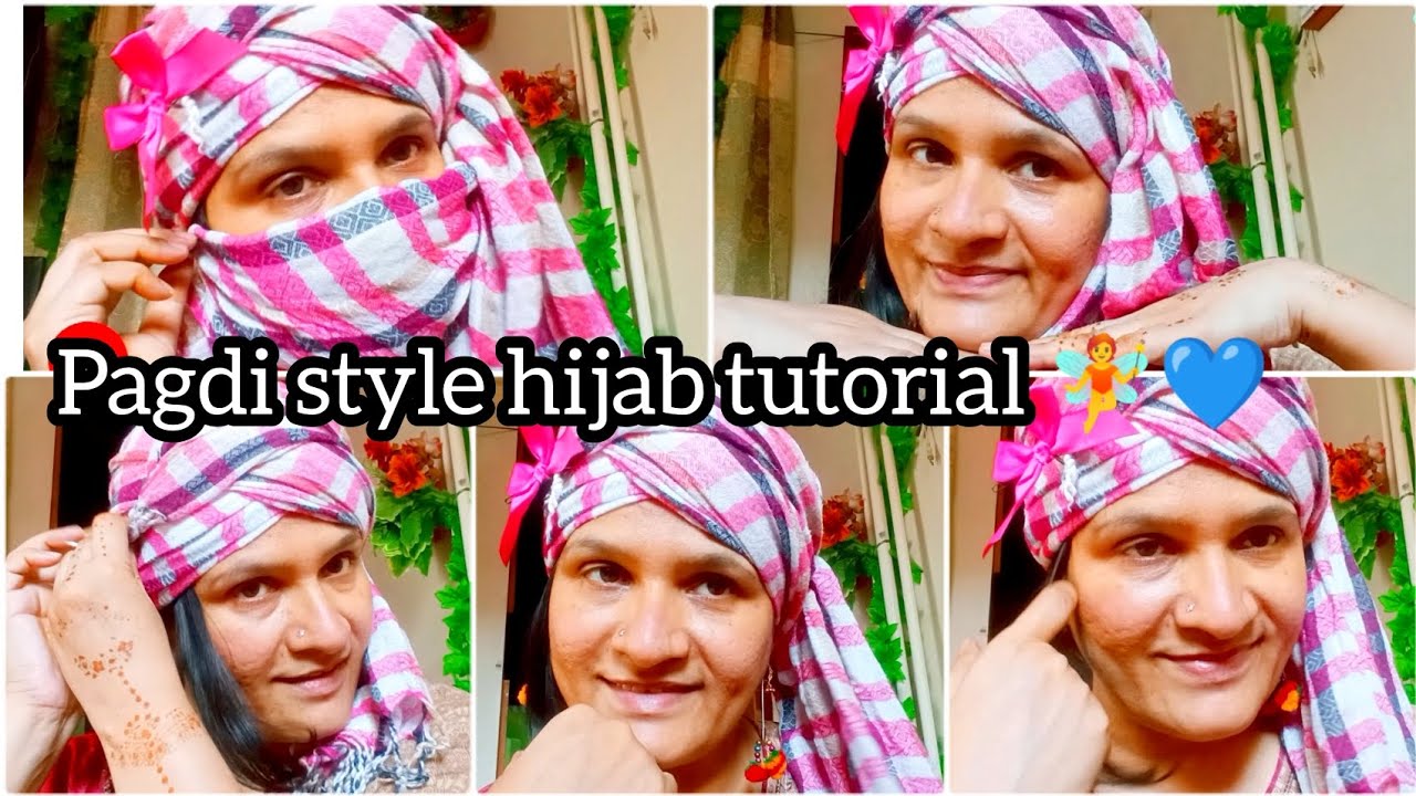 pagdi style hijab tutorial 🤪 - YouTube
