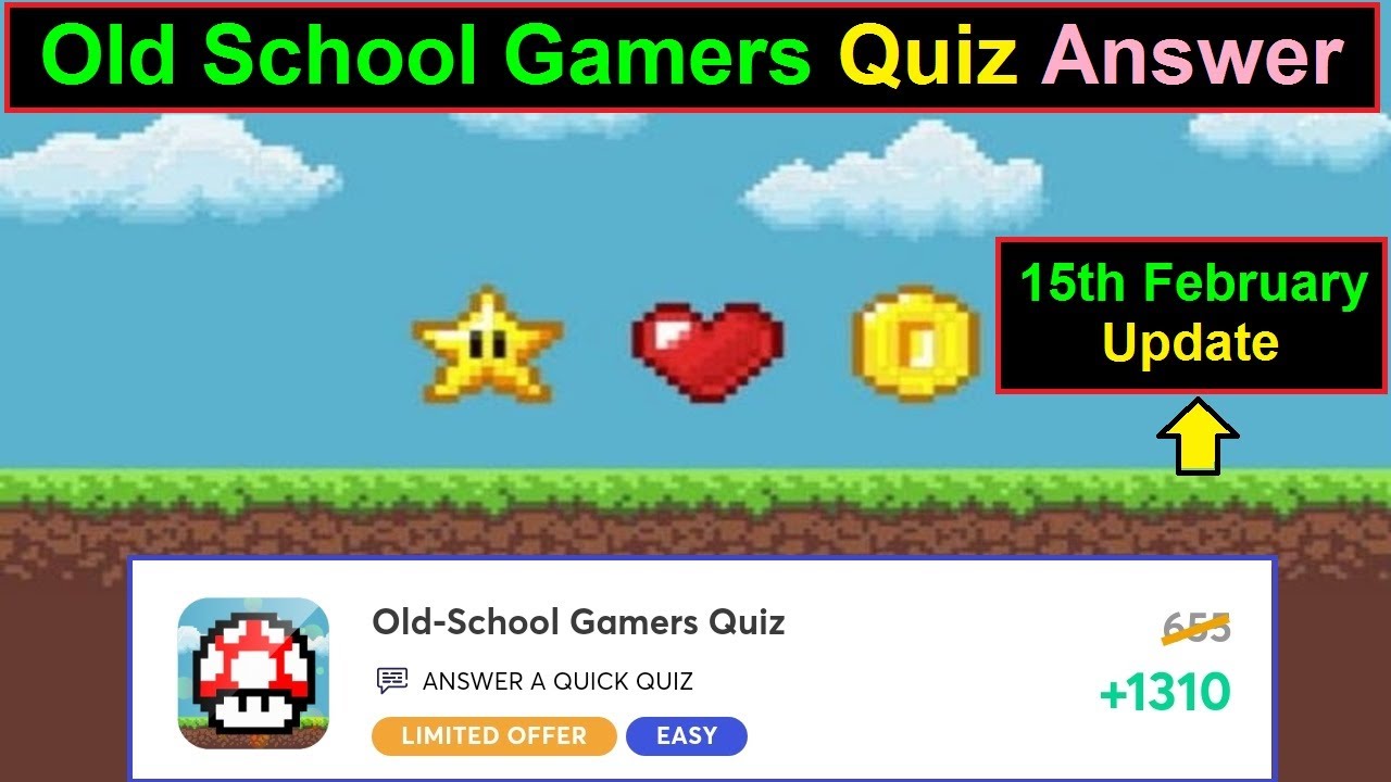 Old School Gamers Quiz Answer | 15th February Update | quizfacts - YouTube