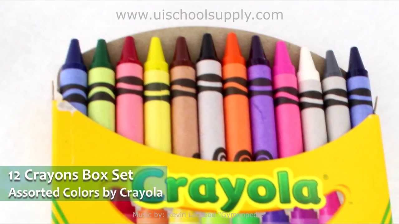 12 Assorted Colors Crayola Crayons 52-0012 - YouTube