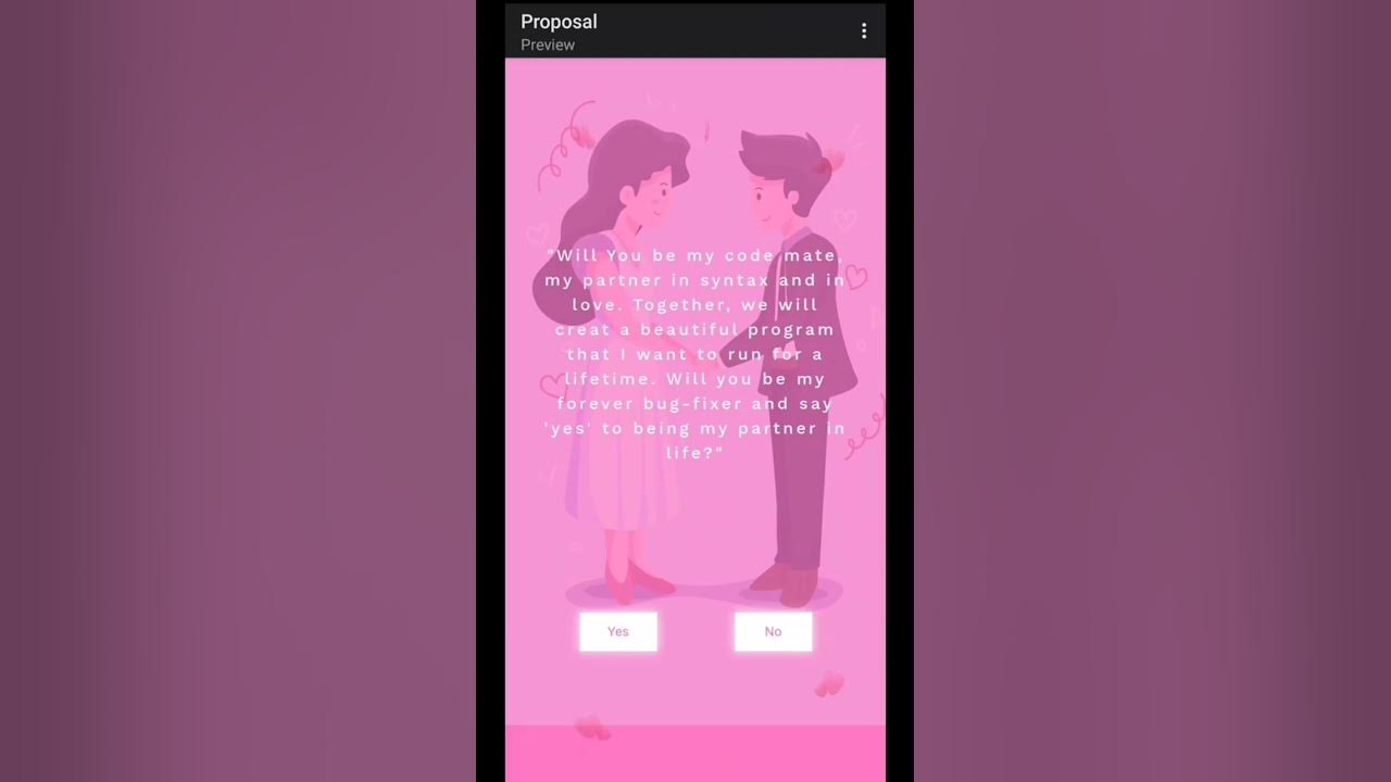 Love Proposal Of Programmer To Her Girlfriendpyton Html Csgo Shorts Java Youtube