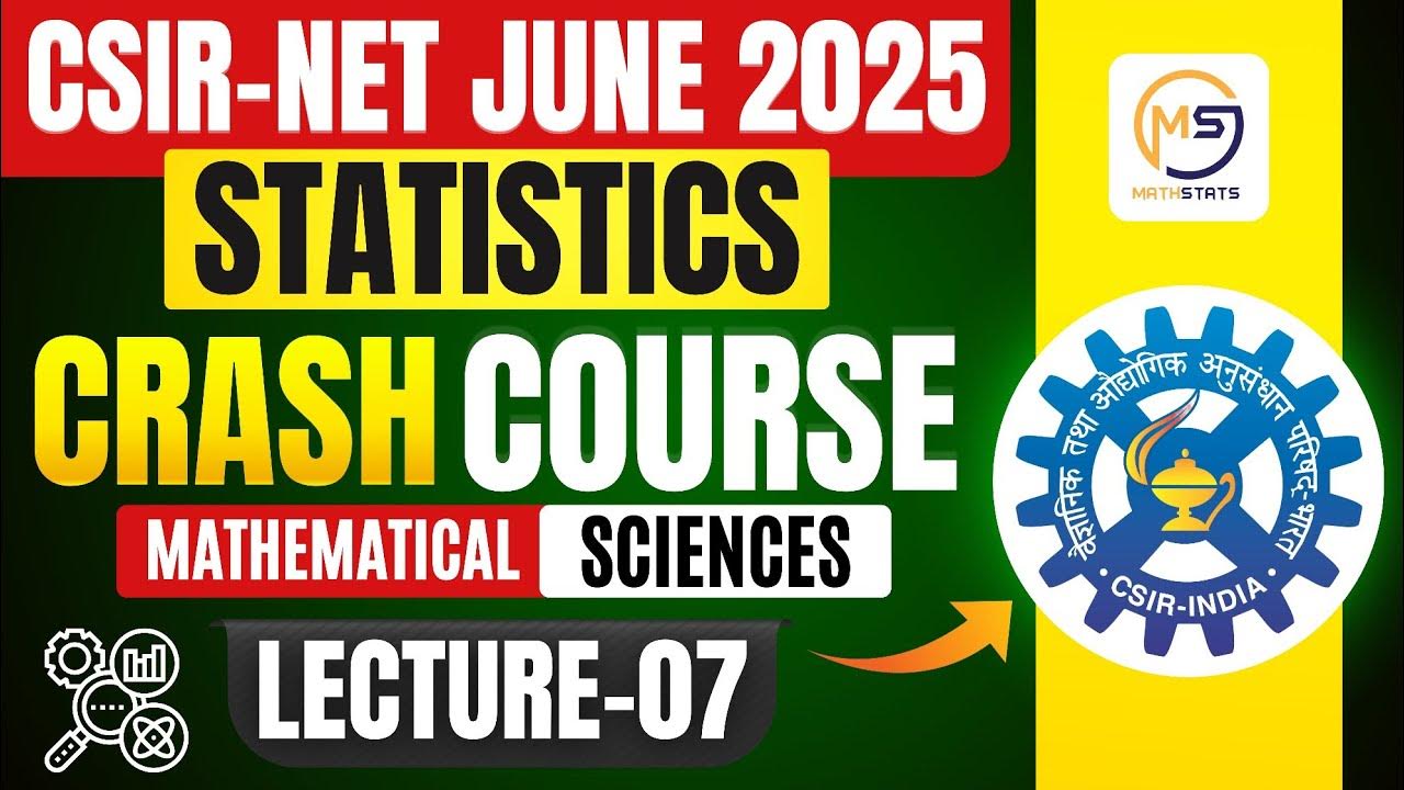 Lec-07: CSIR NET STATISTICS Crash Course | PYQ 2016 December : Part B : Unit 4 : Q49-60 Solution ...