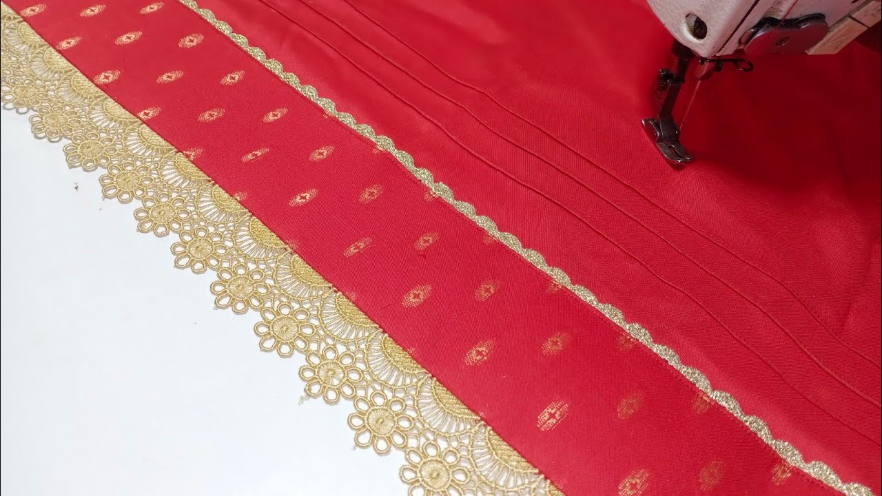 Trouser bottom design with lace and printed fabric Patti ||poncha ...