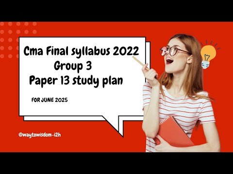 CMA final syllabus 2022 #paper 13 study plan - YouTube
