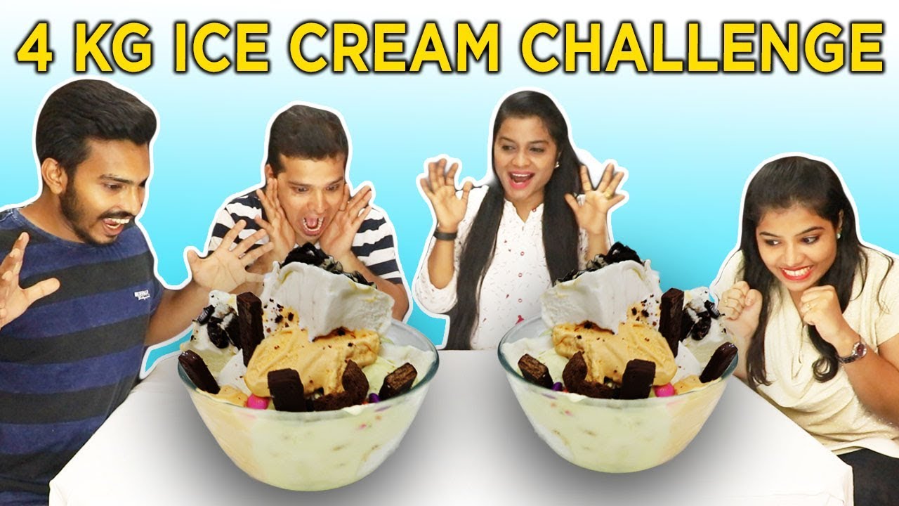 4 Kg ICE-CREAM Eating Challenge | 4 Family Pack IceCream Eating ...