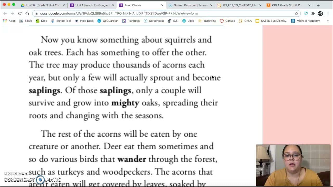 3rd Grade CKLA ELA - Unit 11 Lesson 2 Ecology: Food Chains - YouTube
