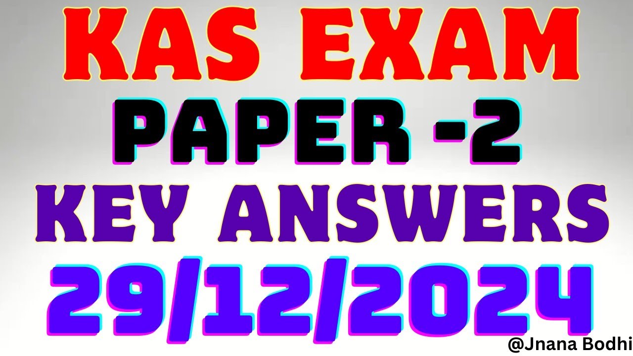 Today's KAS Exam KEY ANSWERS 2024/KPSC KAS Key Answers Paper 1 Prelims ...