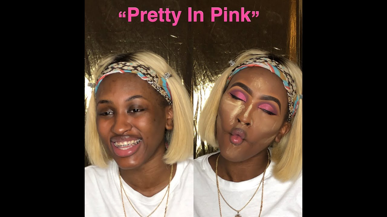 "Pretty In Pink" | Flirty full face makeup tutorial | woc | Pink cut ...