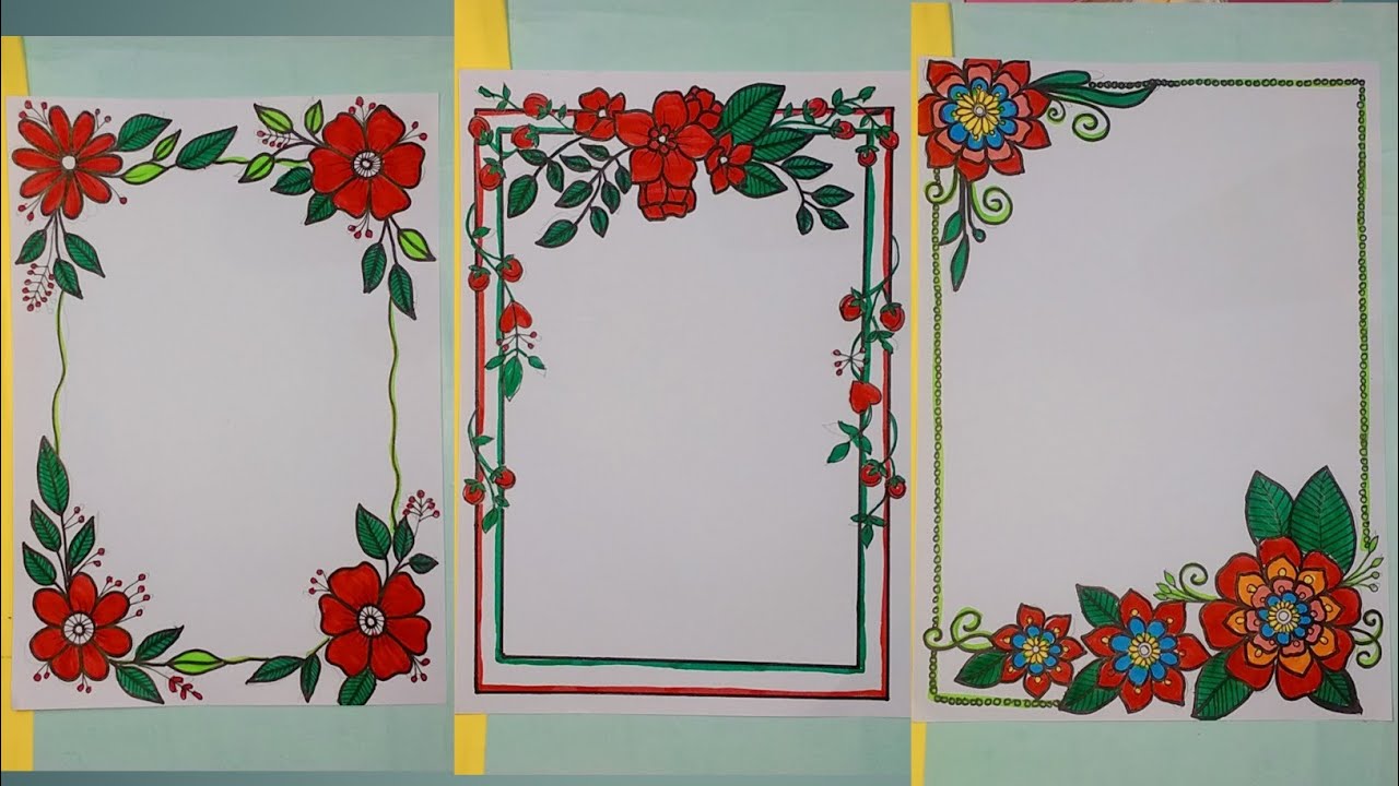 Beautiful Flower Border Design/Project Work Design/Assignment Front ...